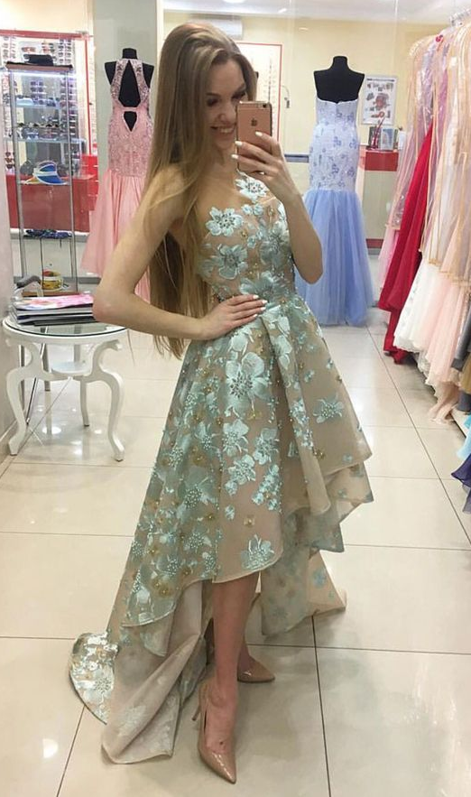 High Low Prom Gown,prom Gowns,simple Prom Dress,lace Evening Dress ...