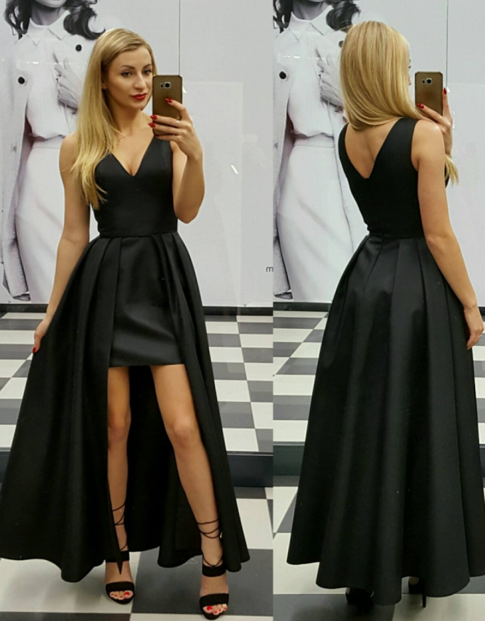 Prom Dress, High Low Prom Dress, Sleeveless Prom Dress, Satin Prom ...
