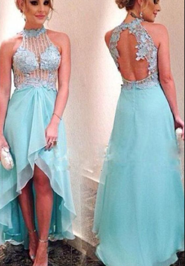 Charming Prom Dress, Elegant Prom Dresses, Long Evening Dress, High Low ...