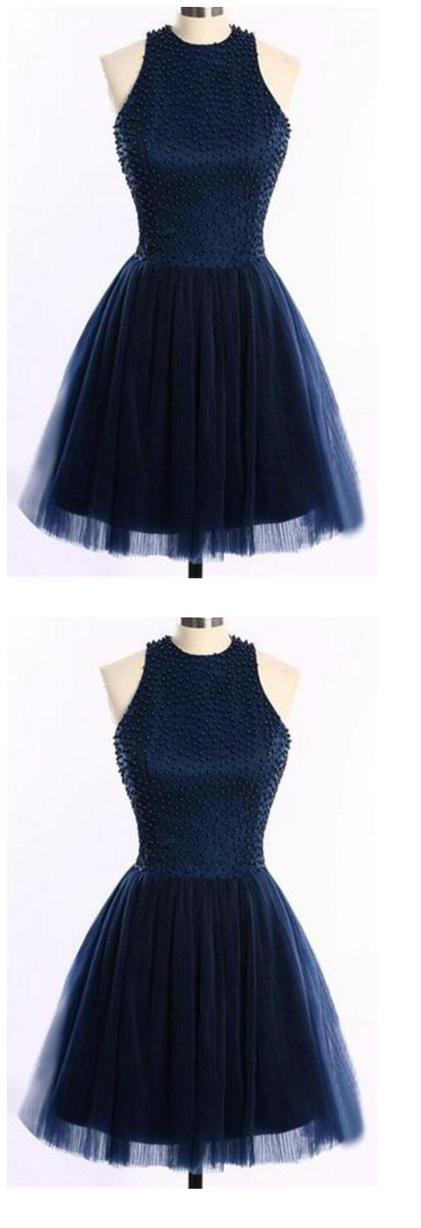 Navy Blue O-back Short Prom Dresses Homecoming Dress on Luulla