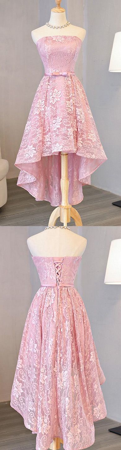 Customized A-line/princess Party Prom Dresses Short Pink Dresses With ...