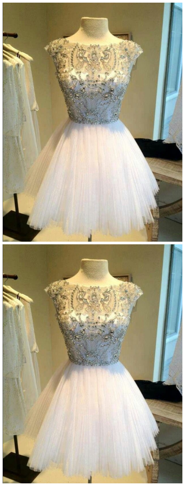 Prom Dress , Short Dress , Shiny Prom Dress , Sexy V Back Prom Dress ...