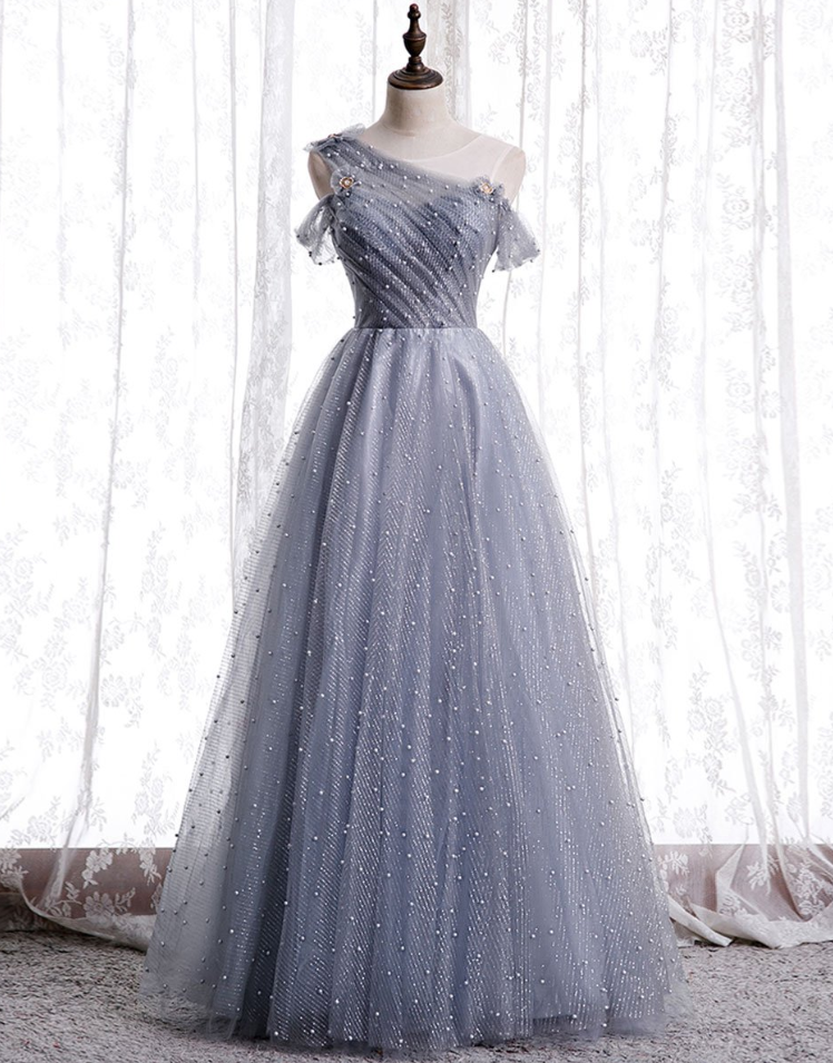Tulle Beads Long Prom Dress Tulle Formal Dress on Luulla