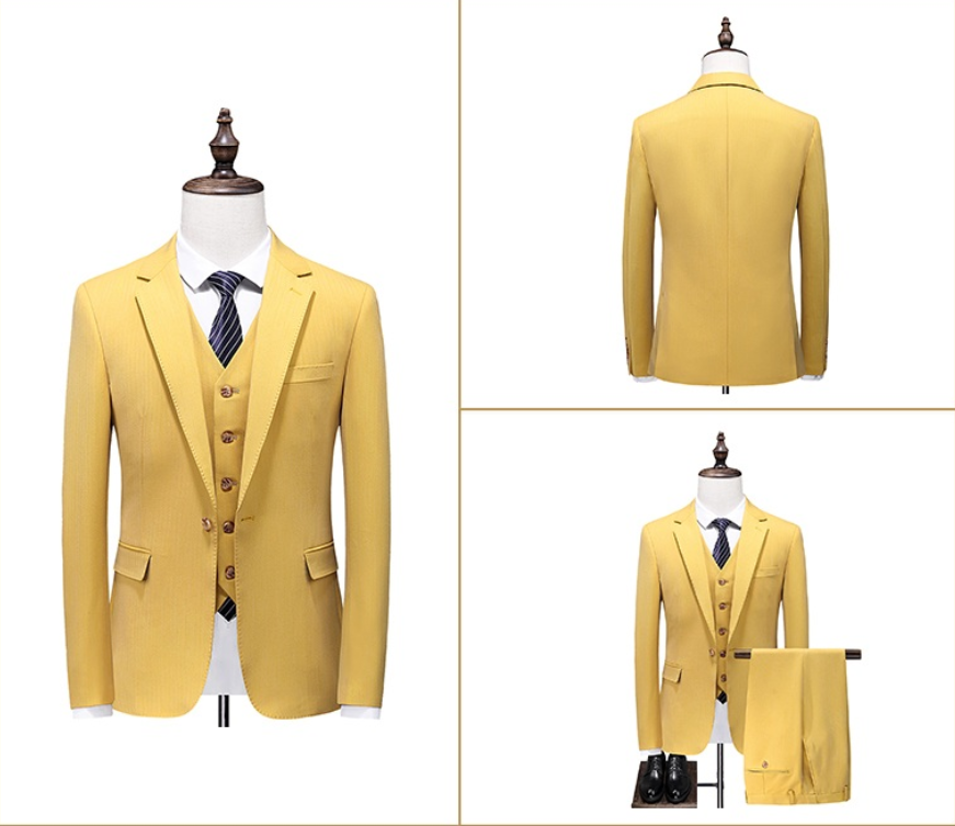 Newest Design Bright Yellow Groom Wedding Suits For Men 2022 Fashion ...