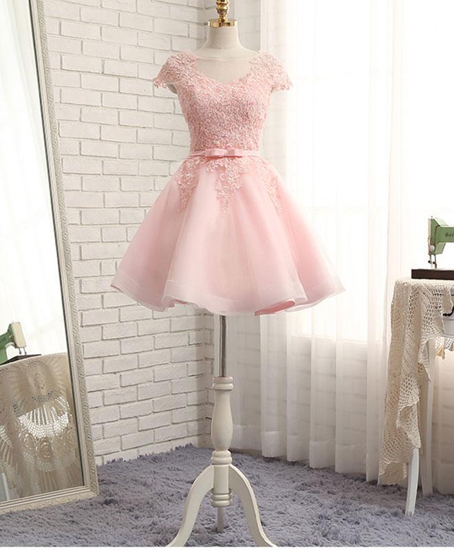 Elegant Sweetheart Lace Tulle High Low Homecoming Dress, Beautiful ...
