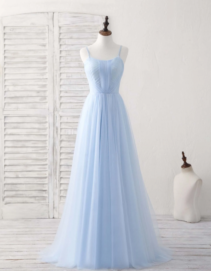 Prom Dresses,date Out Dresses,blue Tulle Long Prom Dresses Blue ...