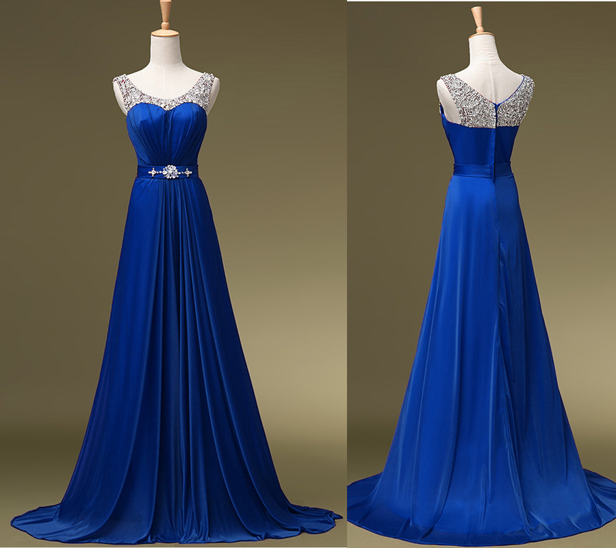 Prom Gown,royal Blue Prom Dresses,royal Blue Evening Gowns,beaded Party ...