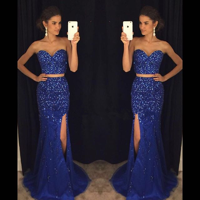 Prom Dresses,prom Dress,two-pieces Split Sweetheart Mermaid Gorgeous ...