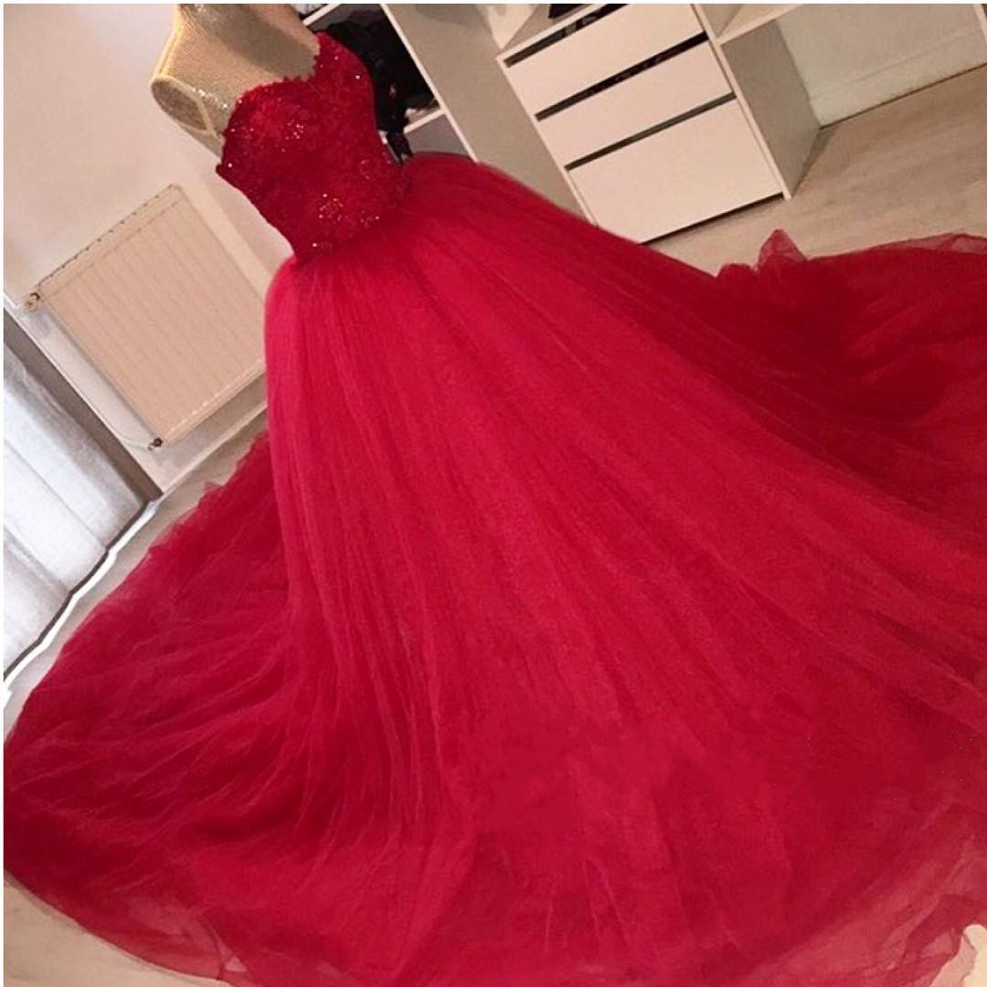 Prom Dress,modest Prom Dress,sparkly Red Prom Dress,ball Gowns ...
