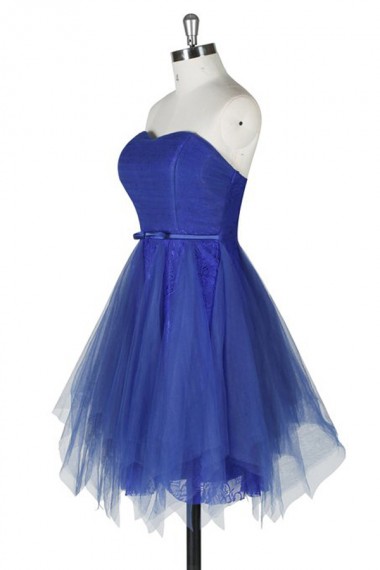 Short Blue Homecoming Dress,strapless Homecoming Dress,a-line ...