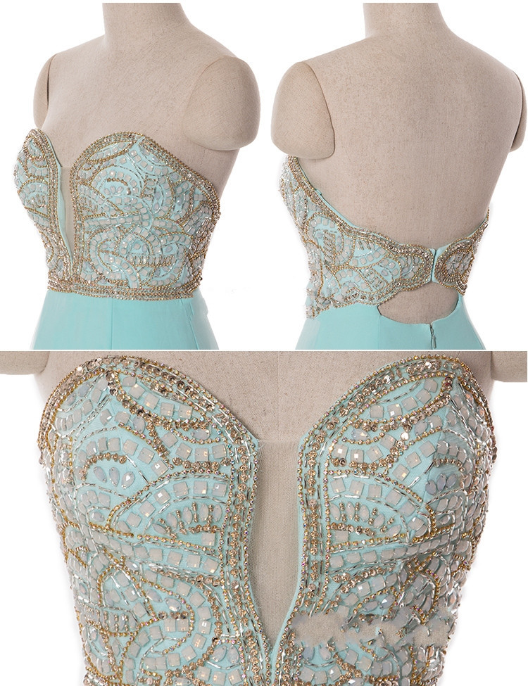 Real Sample Sexy Crystals Prom Dresses Sweetheart Evening Party Gowns