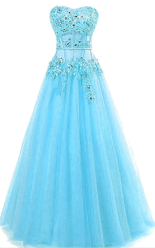 Women's Beaded Evening Party Ball Gown Sequins Appliques Formal Prom ...