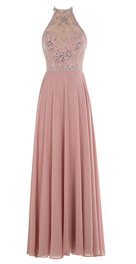 Long Prom Dresses Chiffon Beaded Jewel Evening Gowns on Luulla